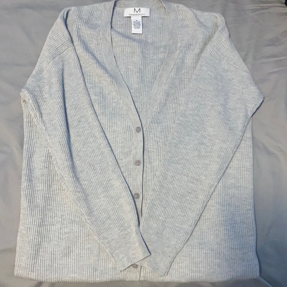 Magaschoni | Sweaters | Magaschoni Grey Button Up Cardigan Size M ...